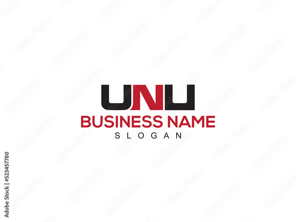 Initial UNU Logo Icon, Colorful unu Logo Letter Vector Image With Three ...