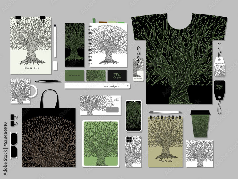 Vintage old olive tree with roots, concept art for your business ...