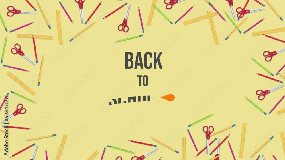 Back to school with school stationery background for welcome back to ...