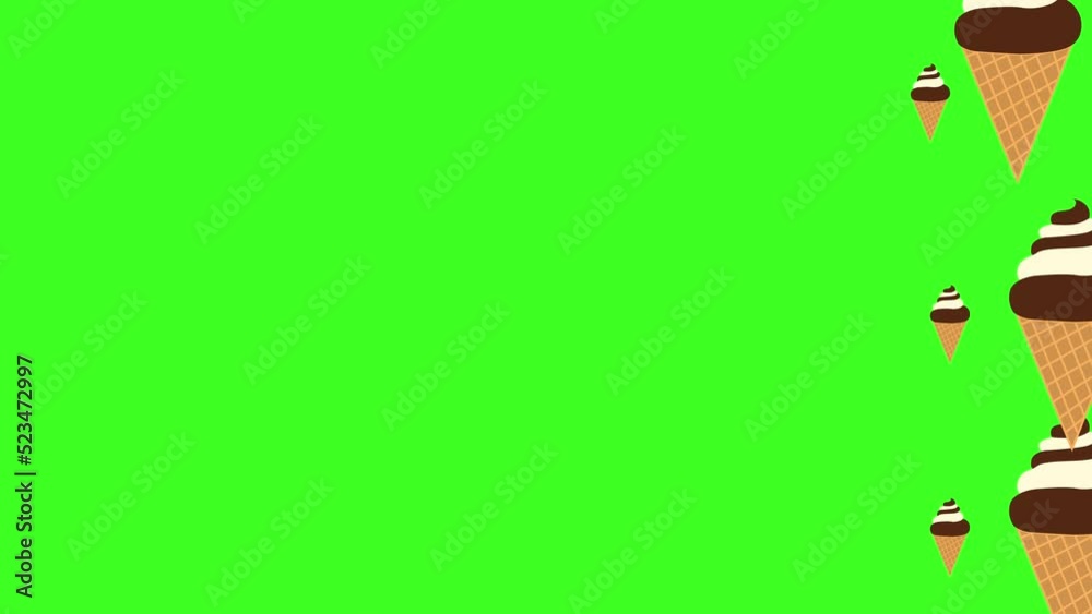 Green Screen Ice Cream Transition Pack. Ice cream animation covering ...