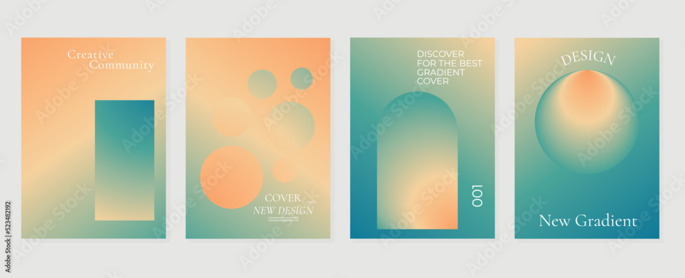 Abstract Fluid Gradient Background Vector Minimalist Style Cover Template With Shapes Colorful