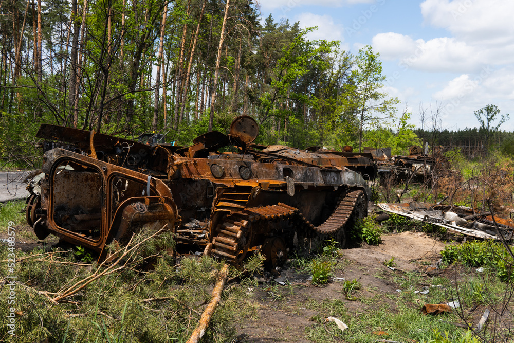 A column of Russian military equipment was destroyed. A lot of tanks ...