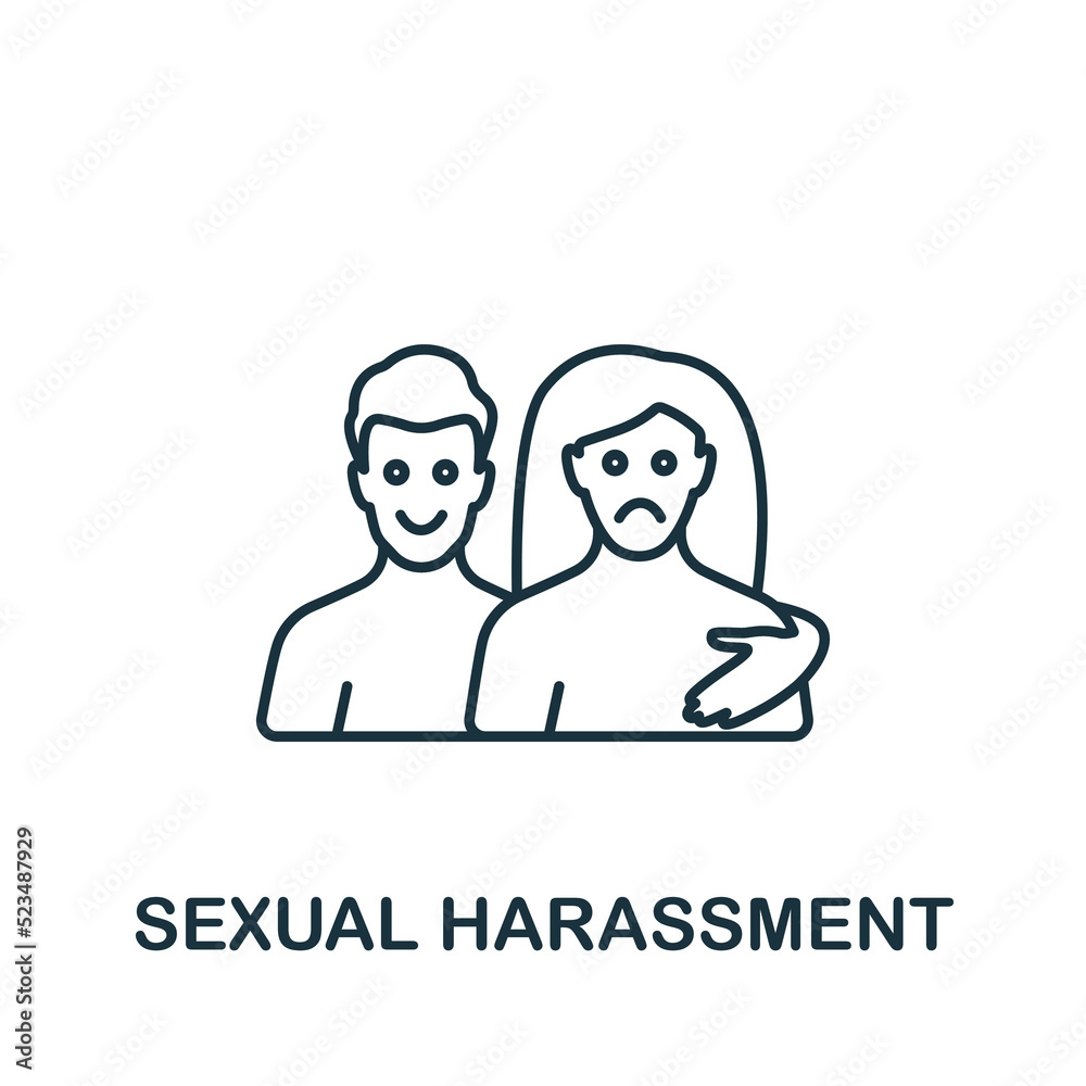 Sexual Harassment icon. Monochrome simple line Harassment icon for ...