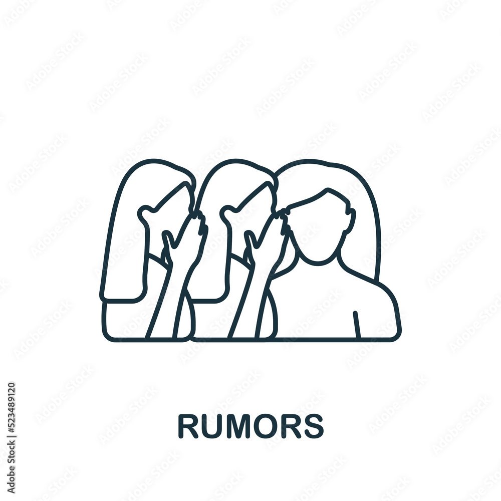 Rumors icon. Monochrome simple line Harassment icon for templates, web ...