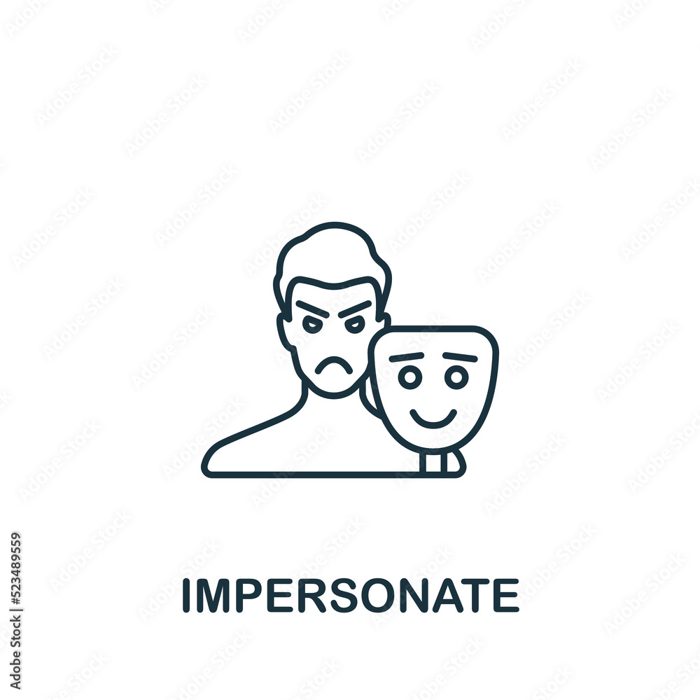 Impersonate icon. Monochrome simple line Harassment icon for templates ...
