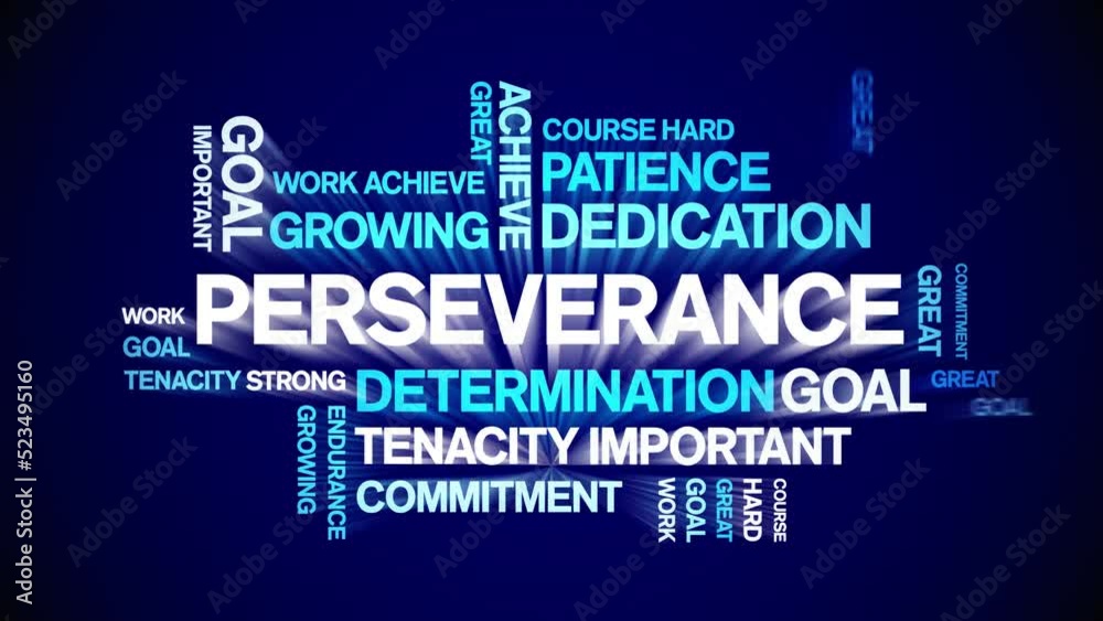 Perseverance Animated tag word cloud;text design animation kinetic ...