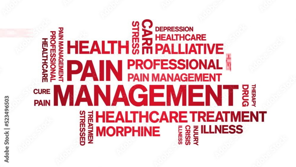 Pain Management animated tag word cloud;text design animation kinetic ...