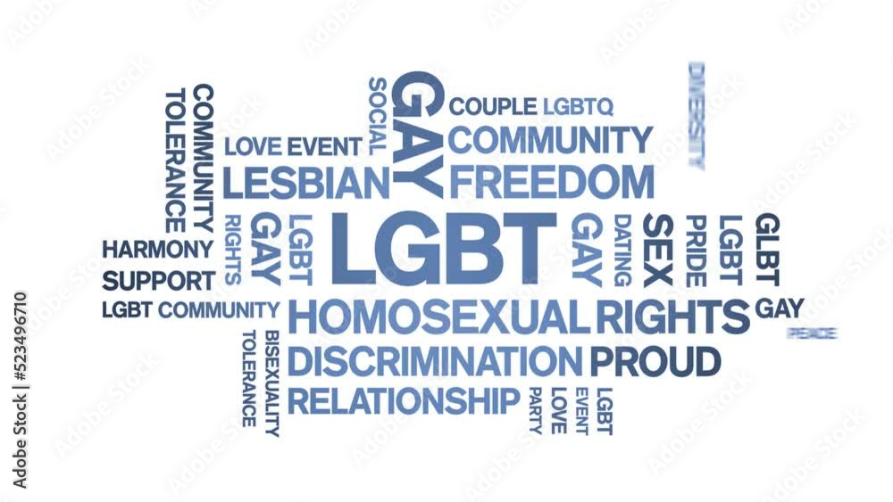 LGBT animated tag word cloud;text design animation kinetic typography ...
