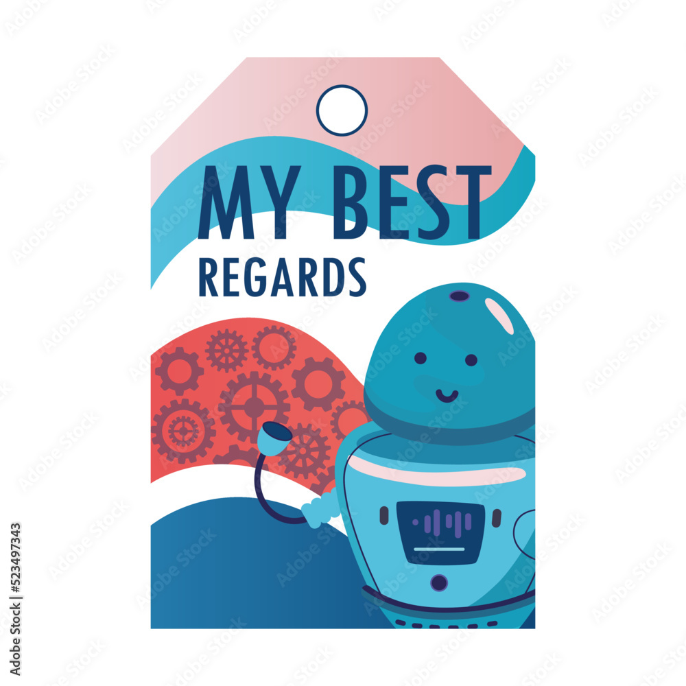 Robots show tag. Humanoids, cyborgs, intelligent machines vector ...