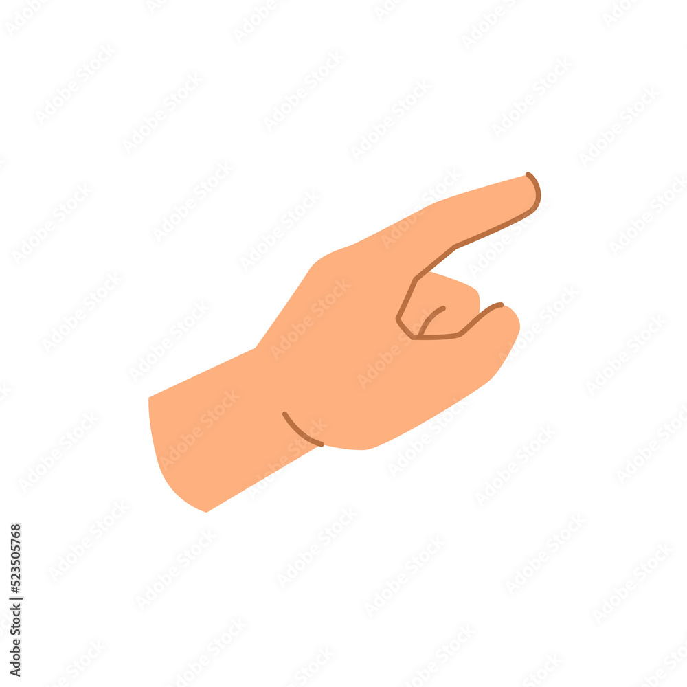 Hand gesture with forefinger index finger pointing or showing direction ...