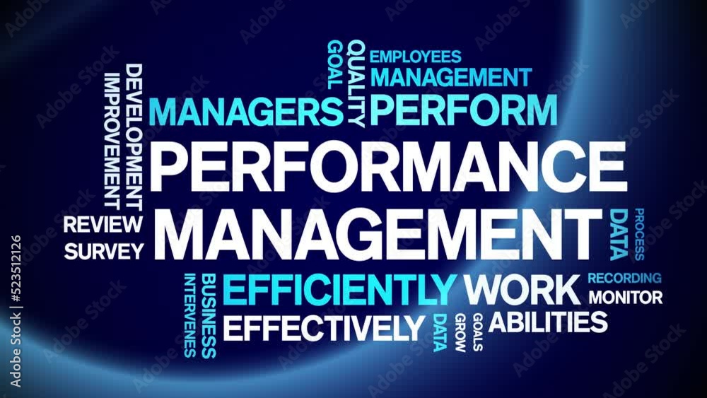 Performance Management animated tag word cloud;text design animation ...