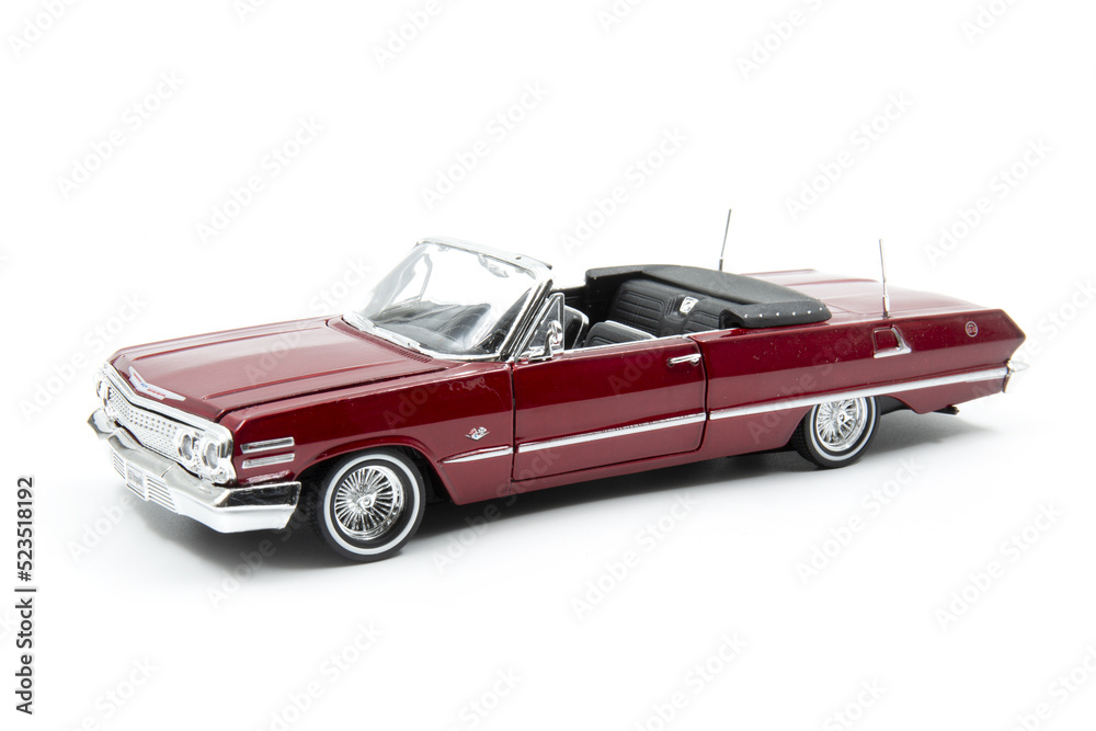1963 chevrolet impala - Diecast Model Toy Car - on white background ...