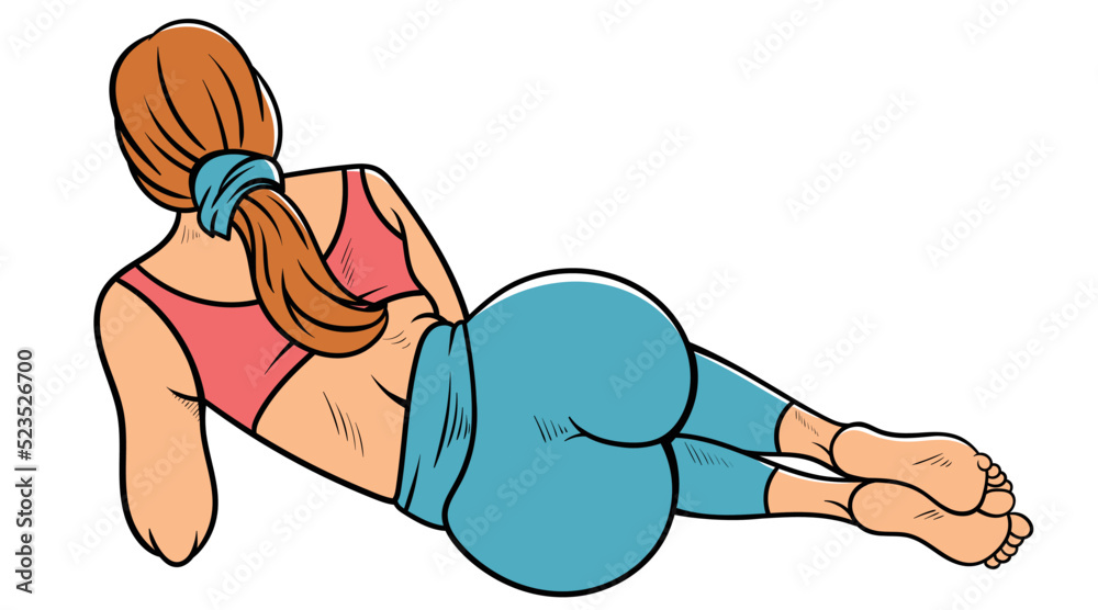 Pop Art Woman Back Sexy Woman Booty Girl Butt Comic Style Beautiful