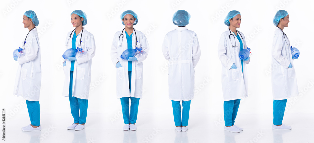 Foto de Full length Professional physician Doctor stand in hospital ...