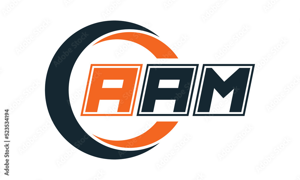 Vetor de AAM three-letter circle logo design. custom font logo vector ...