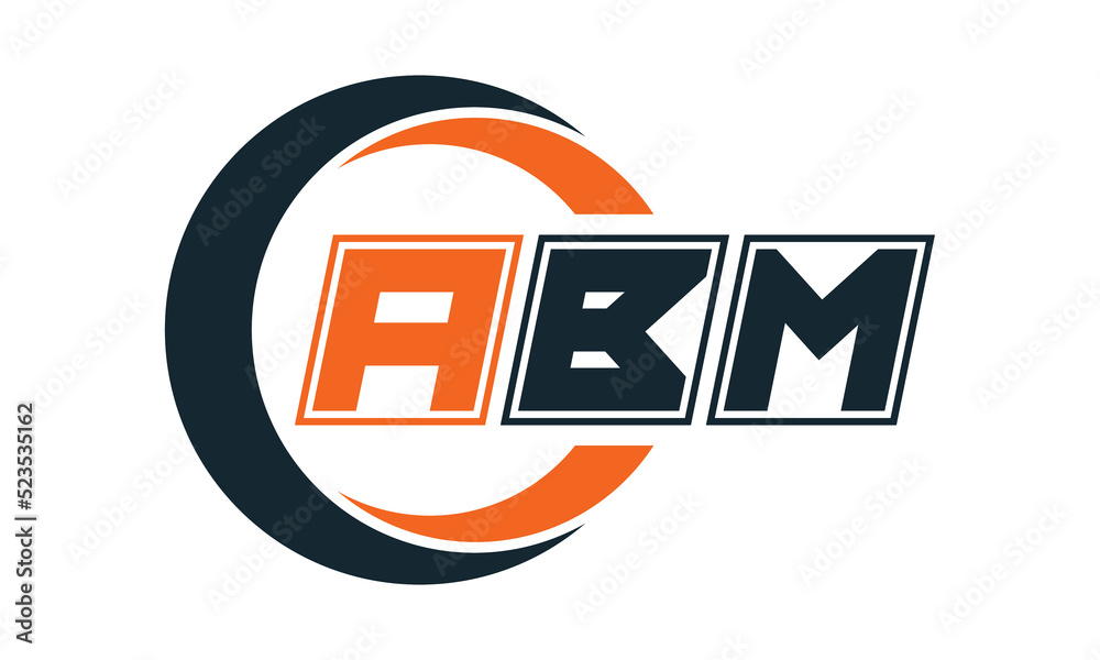 ABM three-letter circle logo design. custom font logo vector template ...