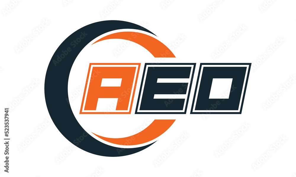 AEO three-letter circle logo design. custom font logo vector template ...