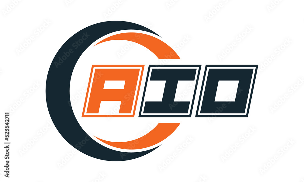AIO three-letter circle logo design. custom font logo vector template ...