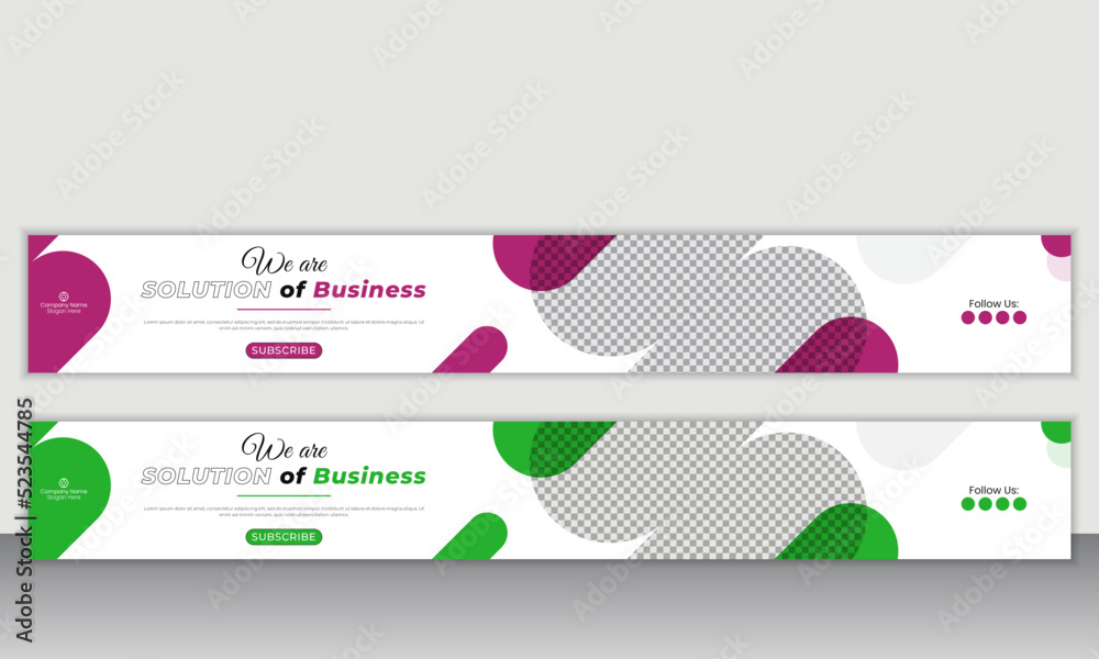 Creative modern YouTube channel banner designs template. Channel cover ...