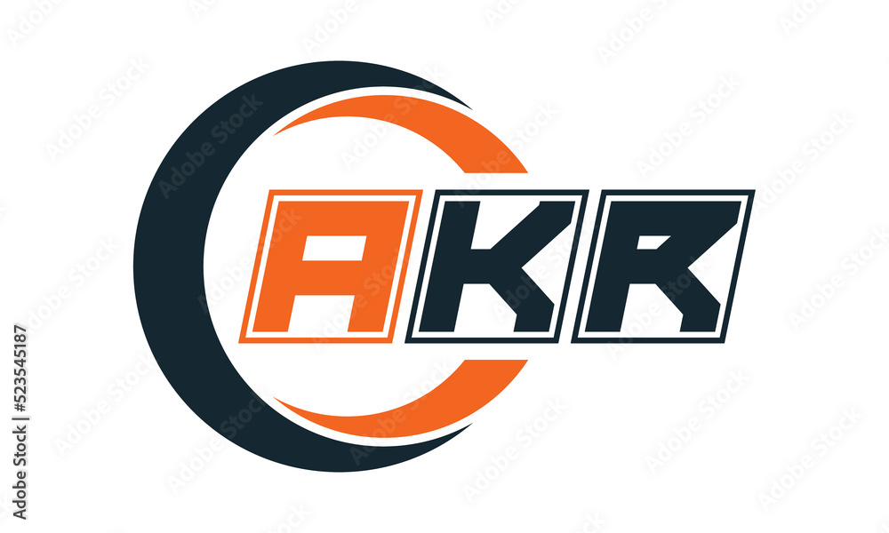 Vetor de AKR three-letter circle logo design. custom font logo vector ...