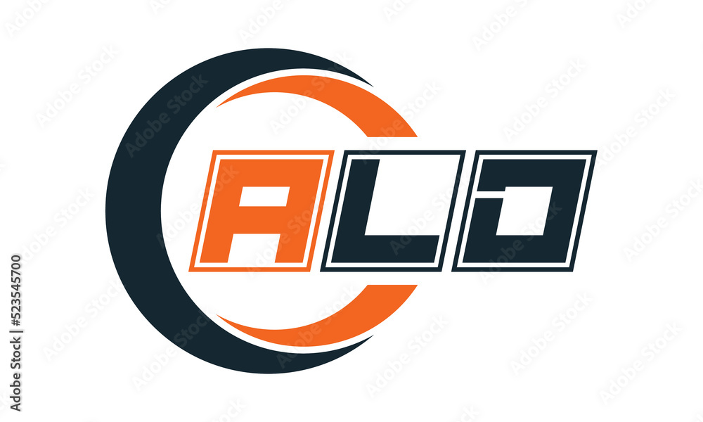 Vetor de ALD three-letter circle logo design. custom font logo vector ...