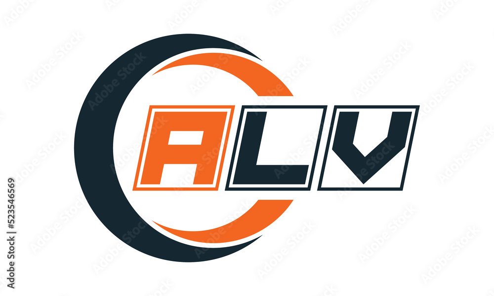 ALV three-letter circle logo design. custom font logo vector template | abstract logo | word ...