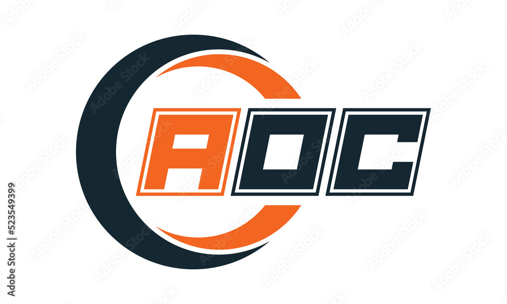 Vetor de AOC three-letter circle logo design. custom font logo vector ...