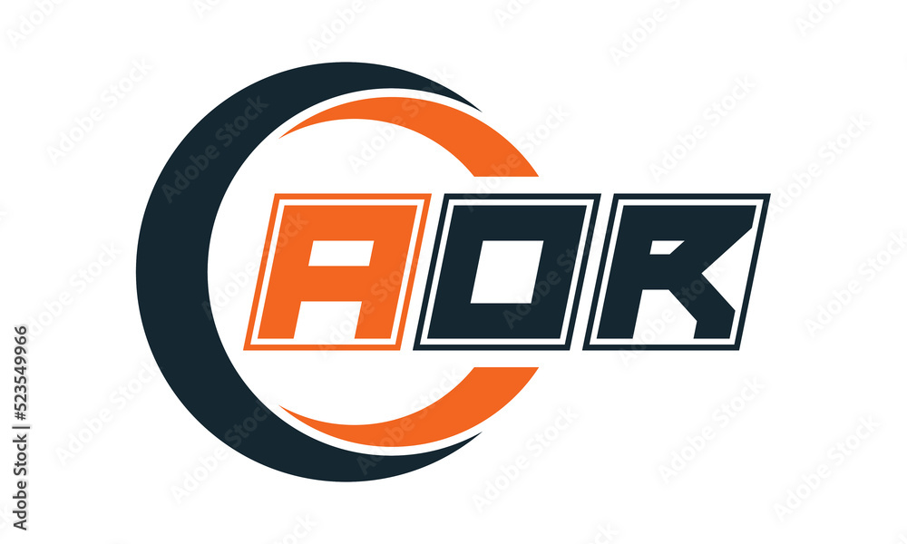 AOR three-letter circle logo design. custom font logo vector template ...
