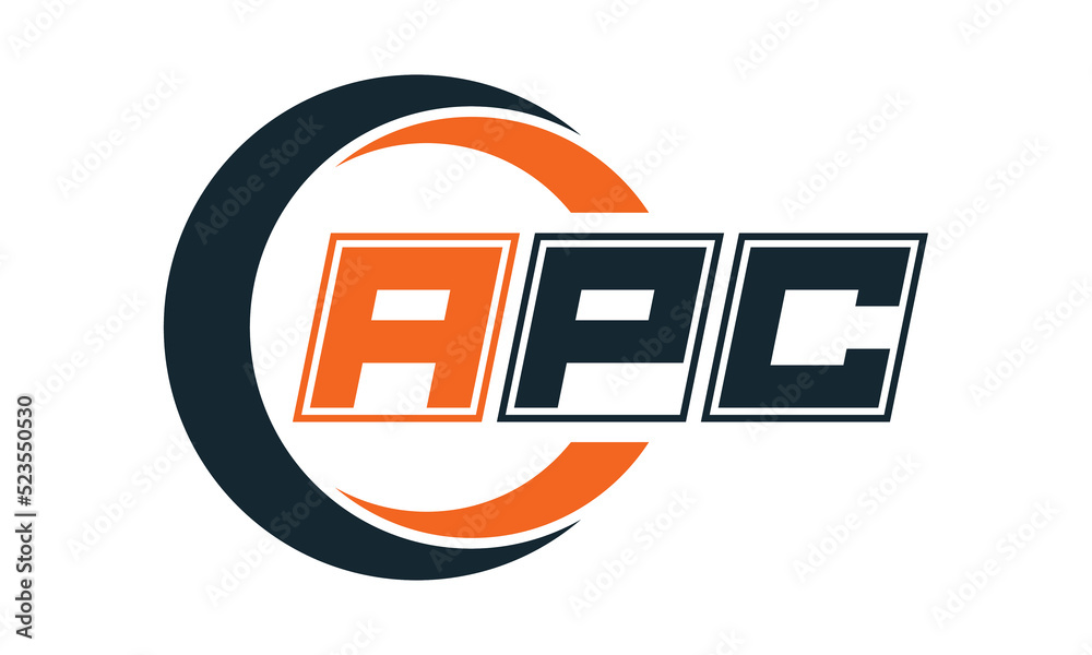 Vecteur Stock APC three-letter circle logo design. custom font logo ...
