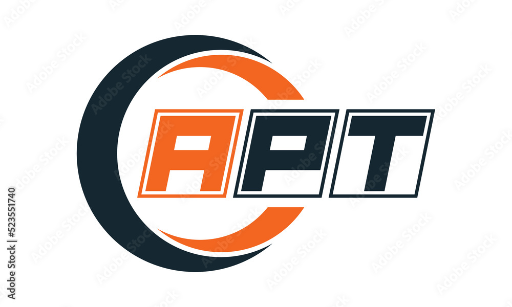 APT three-letter circle logo design. custom font logo vector template ...