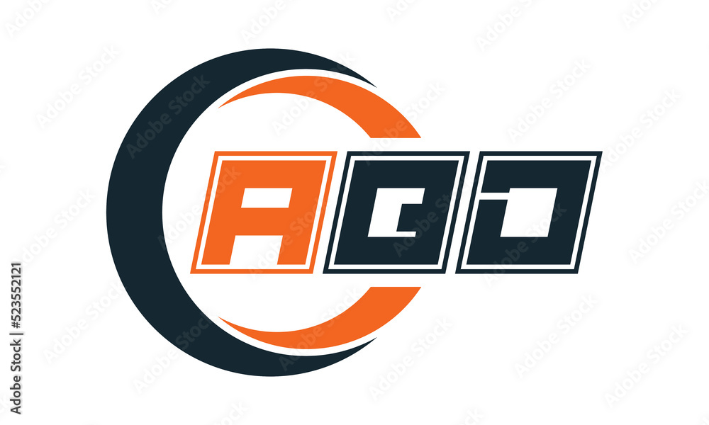 AQD three-letter circle logo design. custom font logo vector template ...