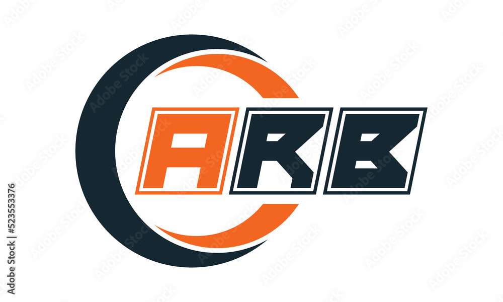 ARB three-letter circle logo design. custom font logo vector template ...
