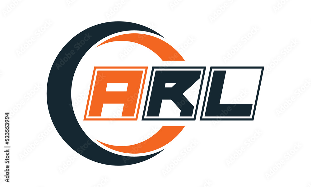 ARL three-letter circle logo design. custom font logo vector template ...