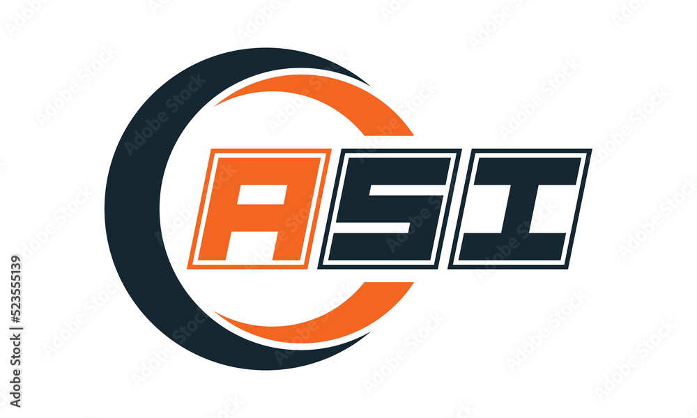 ASI three-letter circle logo design. custom font logo vector template ...