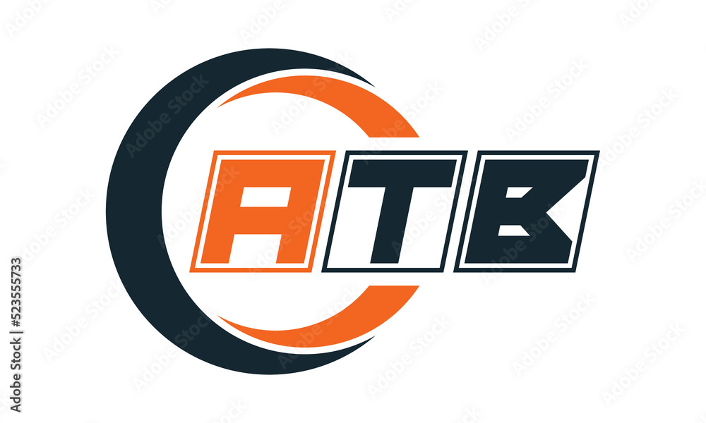 Vektorová grafika „ATB three-letter circle logo design. custom font ...