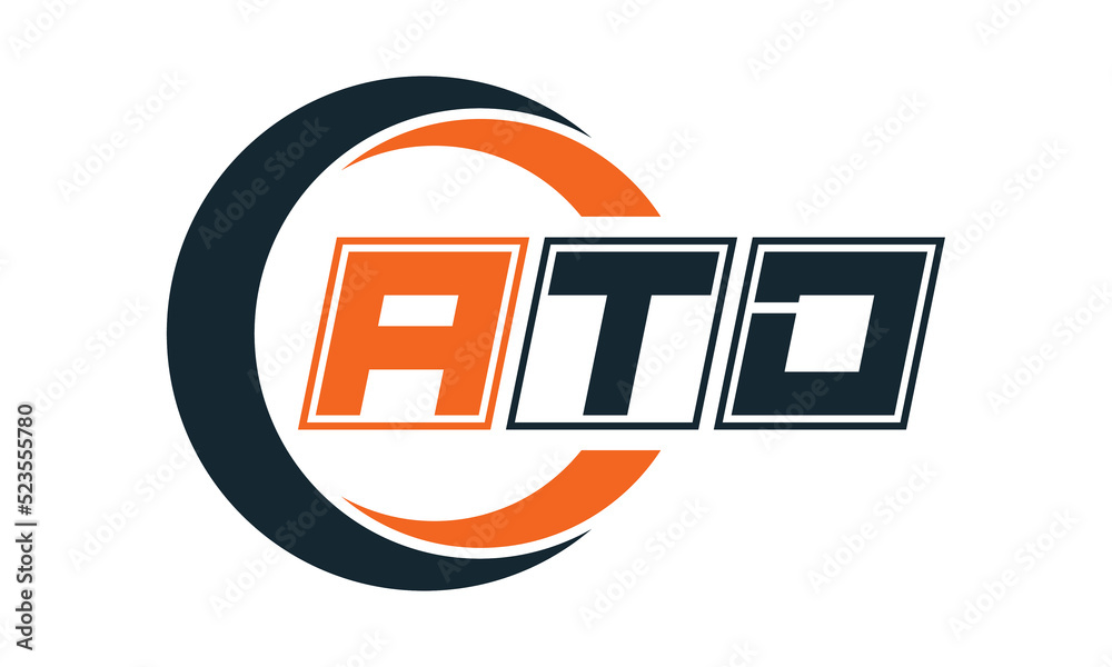 ATD three-letter circle logo design. custom font logo vector template ...