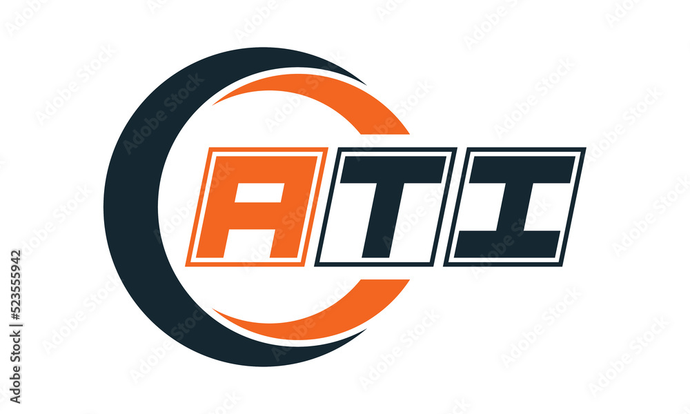 ATI three-letter circle logo design. custom font logo vector template ...