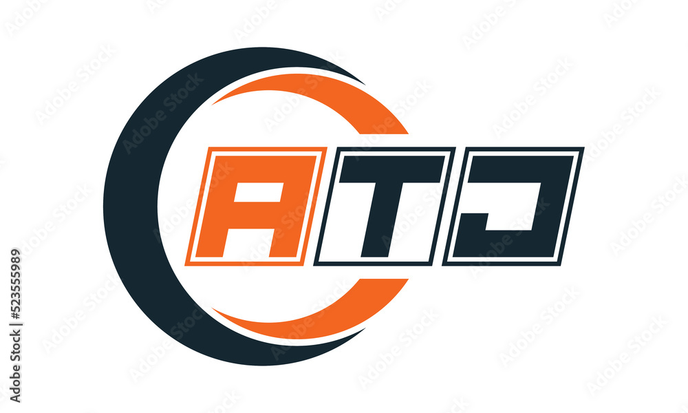 ATJ three-letter circle logo design. custom font logo vector template ...