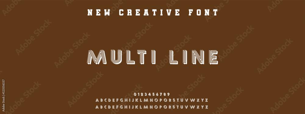 MULTI LINE Modern Bold Font. Regular Italic Number Typography urban ...