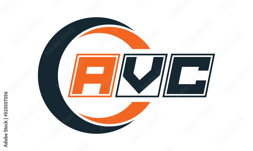AVC three-letter circle logo design. custom font logo vector template ...