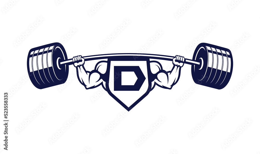 Letter D Logo With muscular shape. Fitness Gym logo. Stock Vector ...