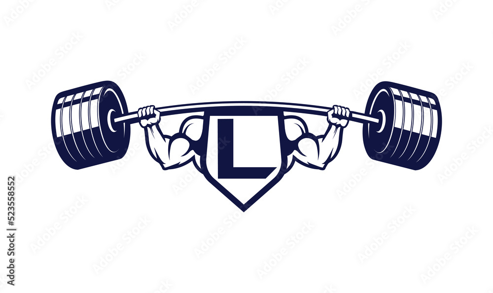 Letter L Logo With muscular shape. Fitness Gym logo. Stock Vector ...