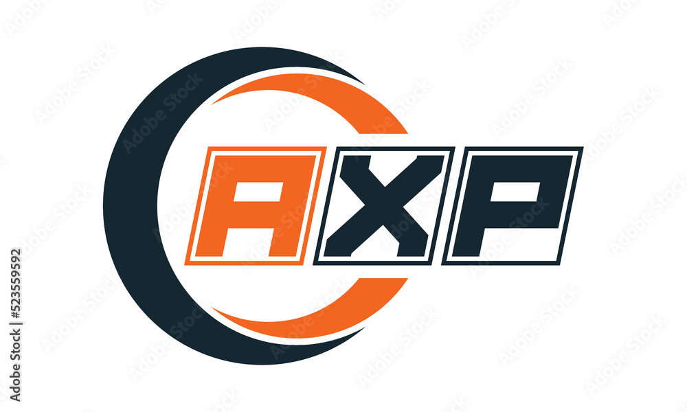 AXP three-letter circle logo design. custom font logo vector template ...