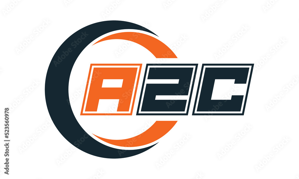 AZC three-letter circle logo design. custom font logo vector template ...