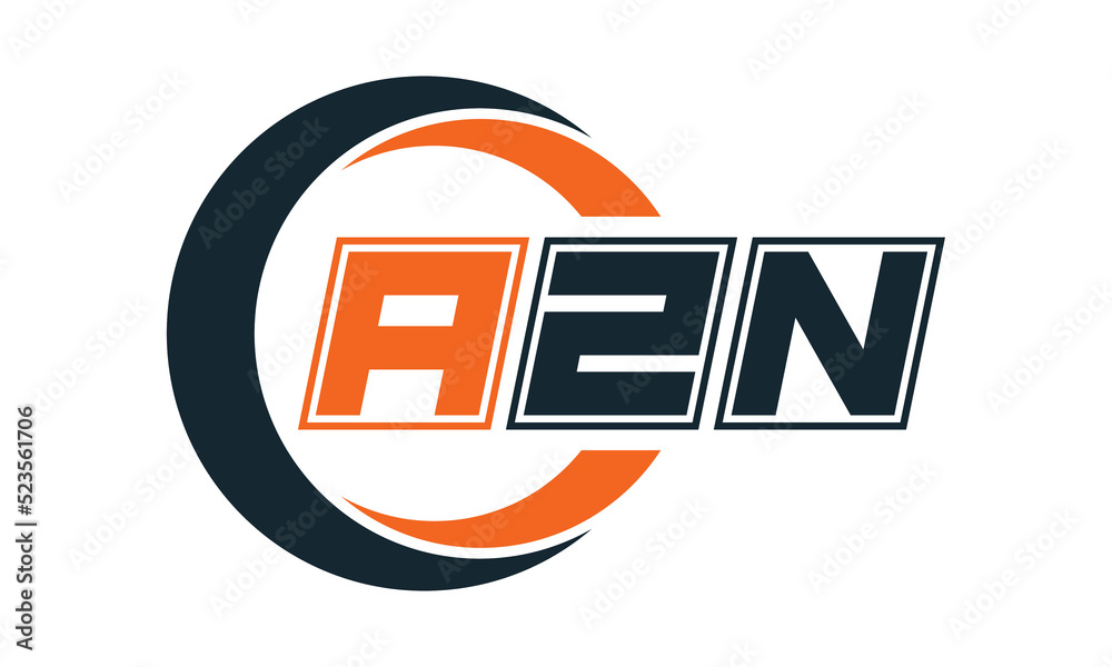 AZN three-letter circle logo design. custom font logo vector template ...