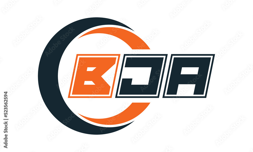 BJA three-letter circle logo design. custom font logo vector template ...