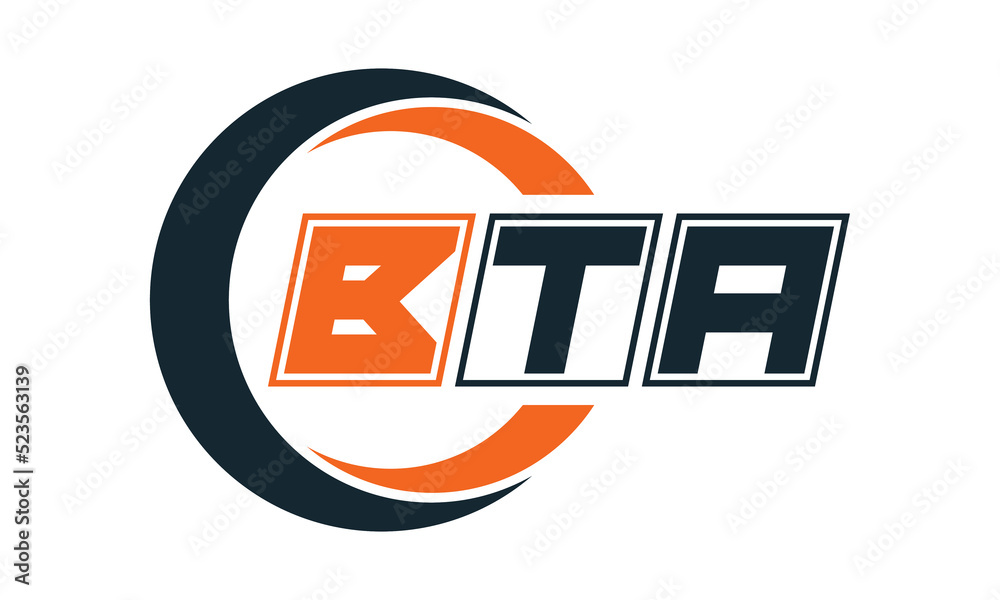 BTA three-letter circle logo design. custom font logo vector template ...