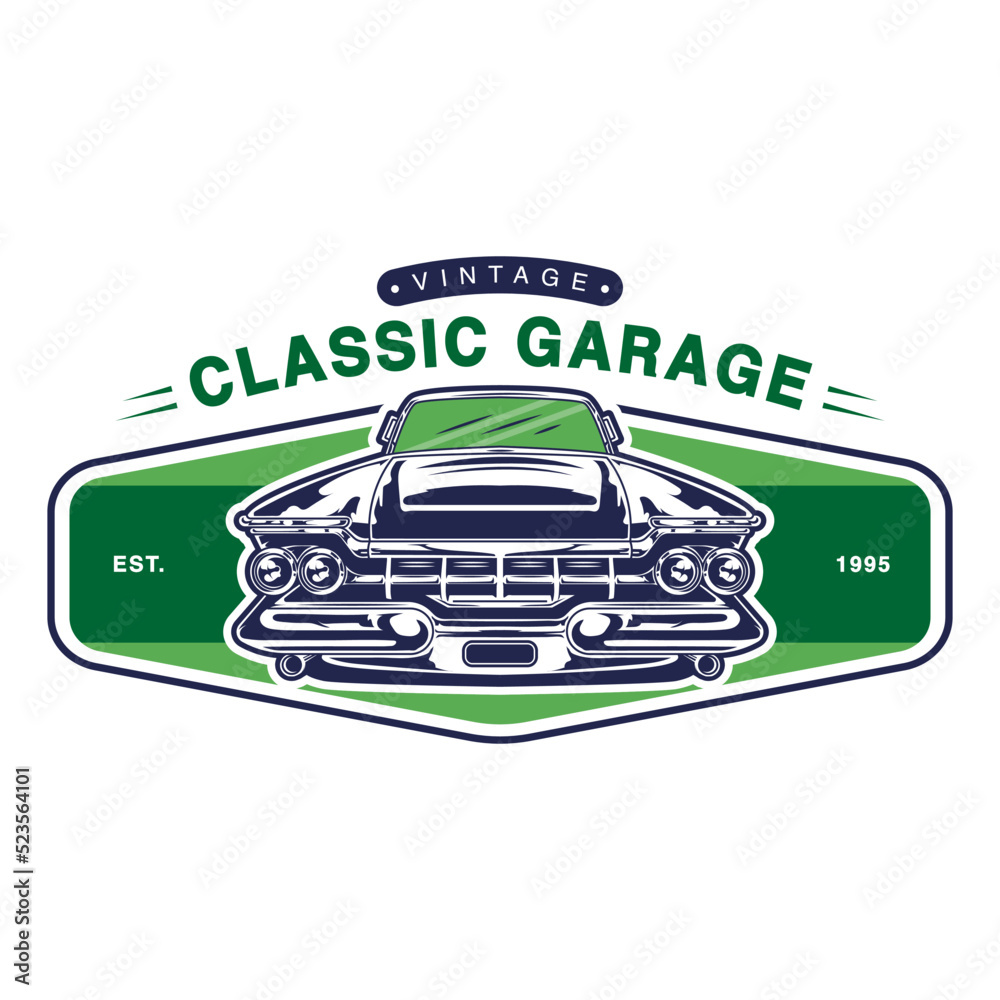classic and retro car badge logo design Stock Vector | Adobe Stock