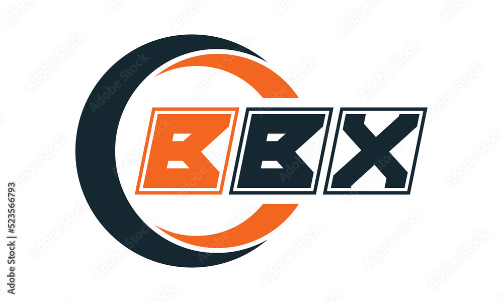BBX three-letter circle logo design. custom font logo vector template ...