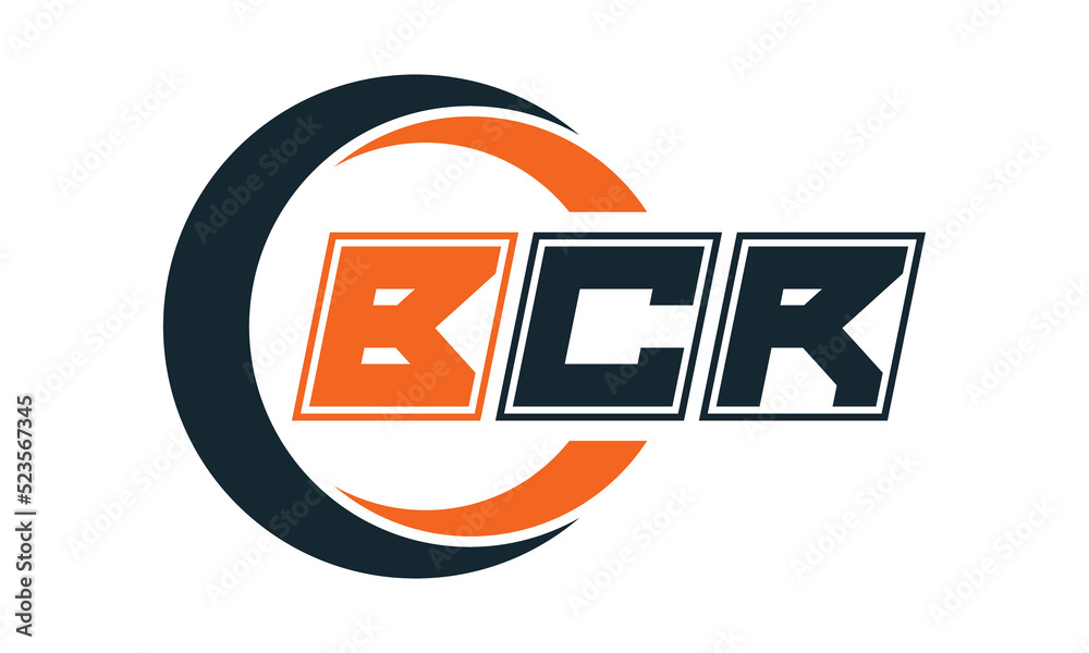 BCR three-letter circle logo design. custom font logo vector template ...